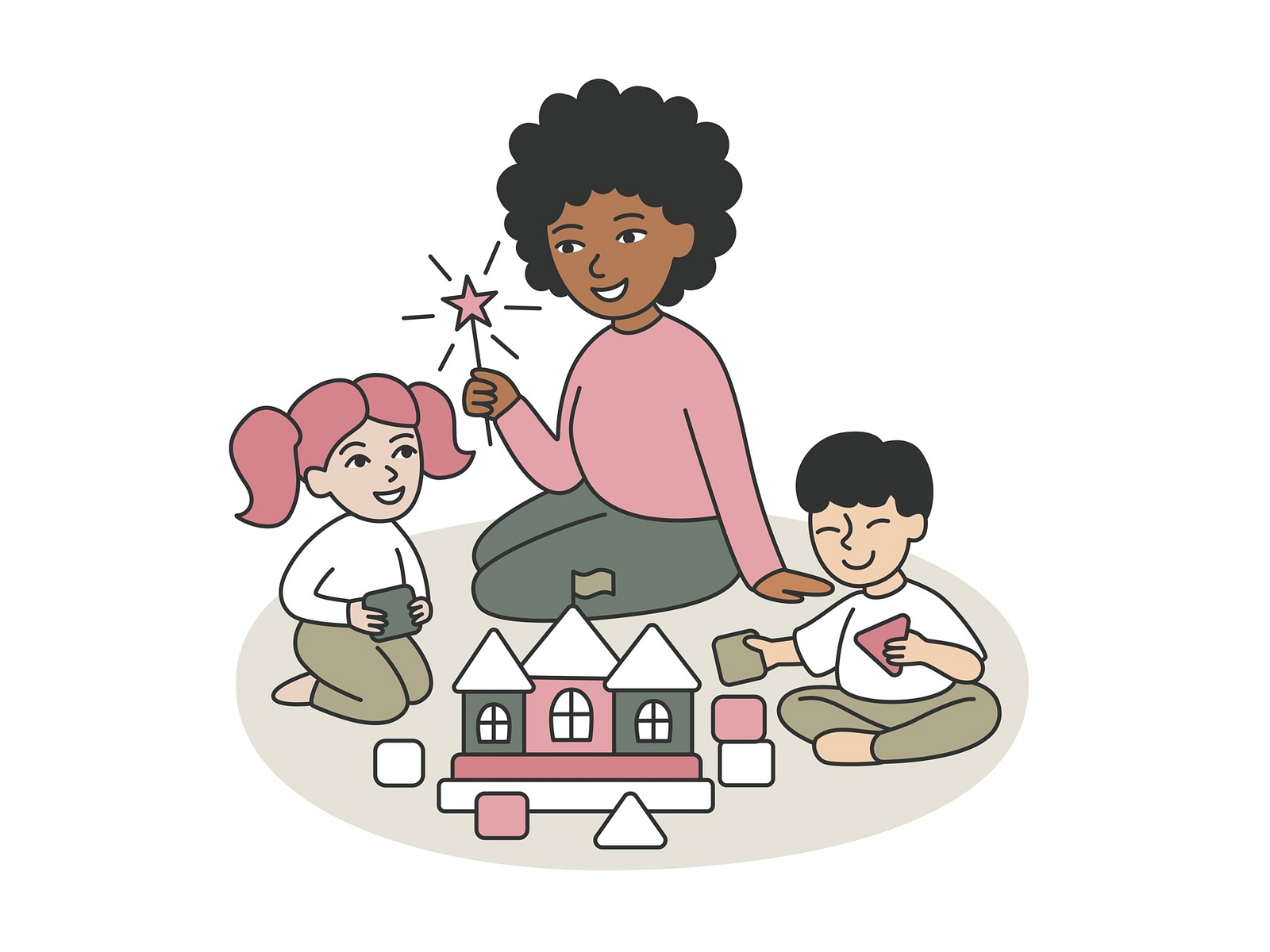 Illustration for the babysitting and nanny’s agency, childcare by ...