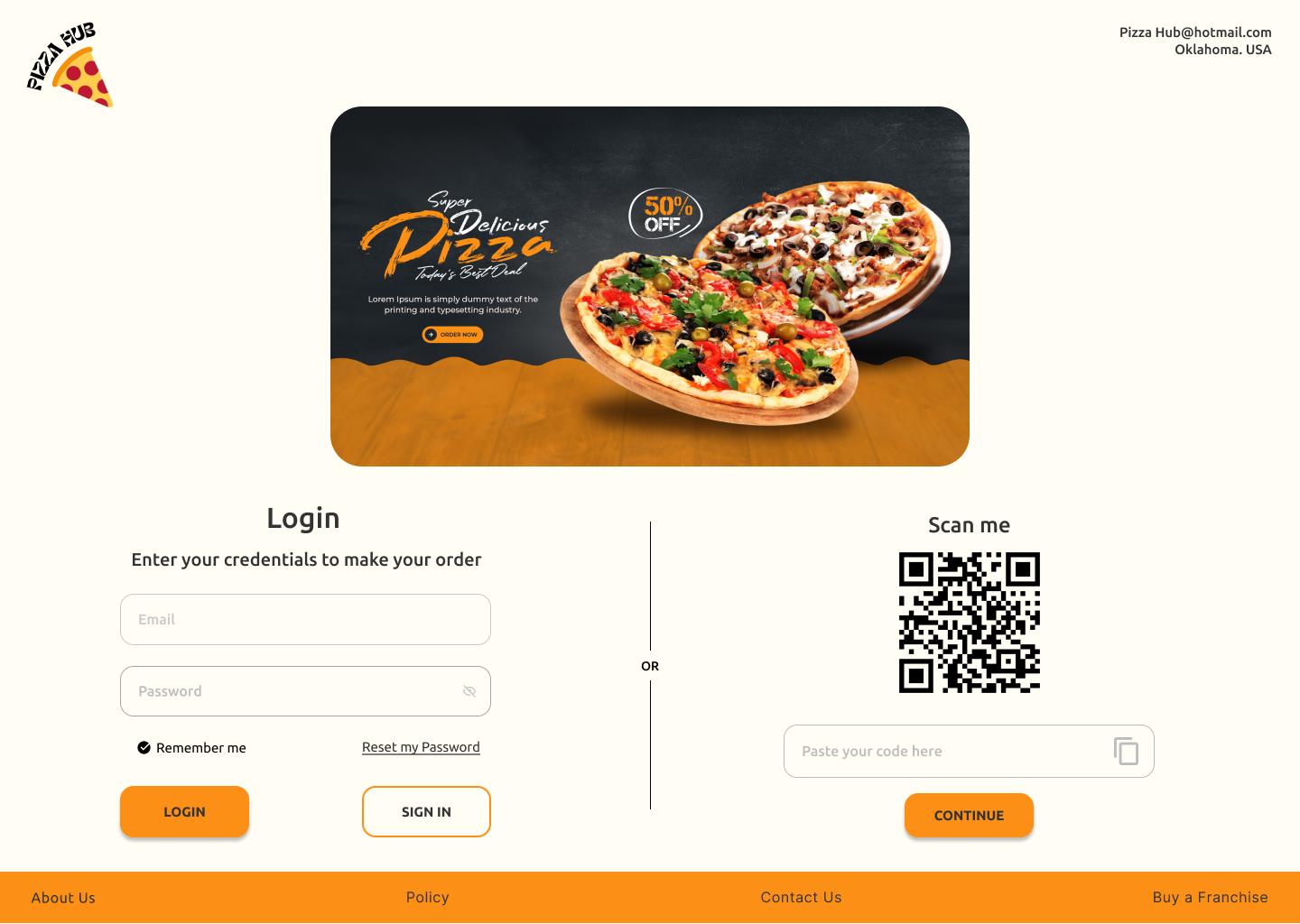 Restaurant Login Page by Usama Afzal on Dribbble