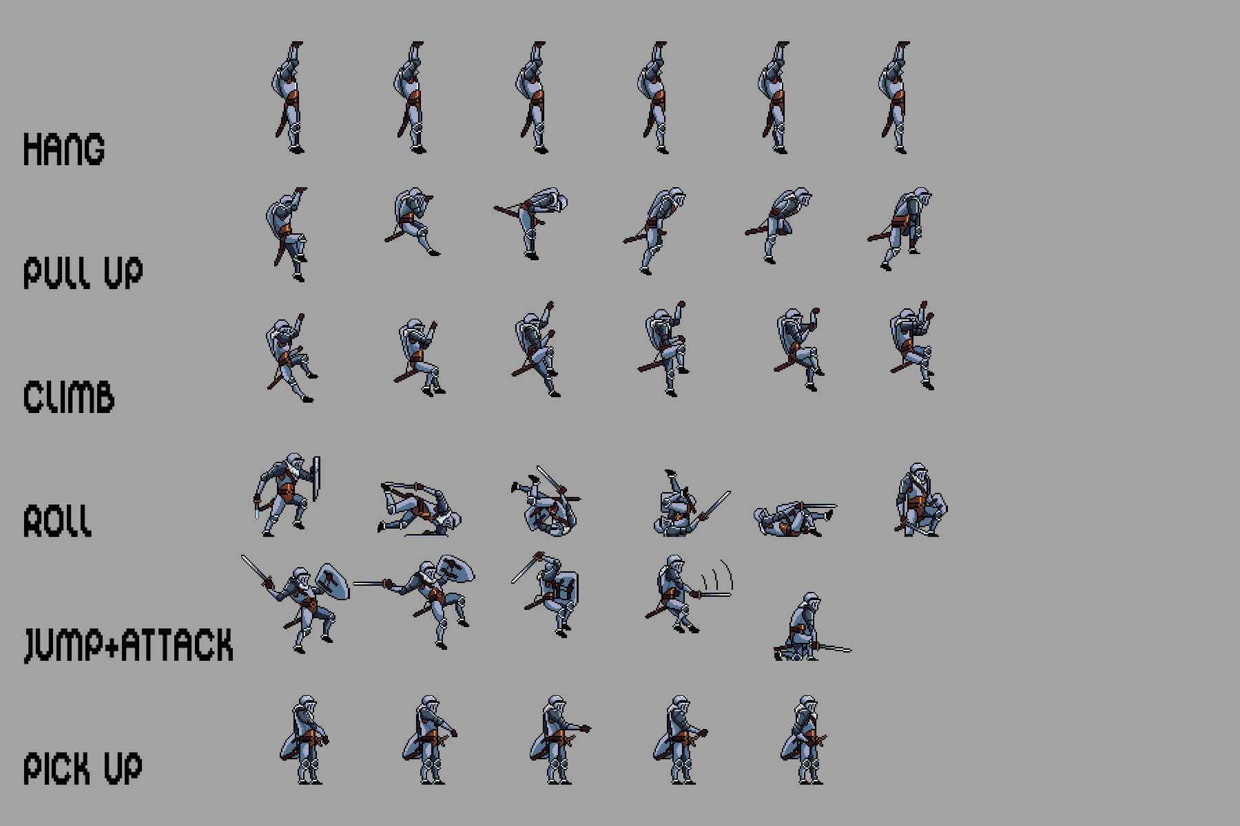 Fantasy Knight Sprite Sheets Pixel Art by 2D Game Assets on Dribbble