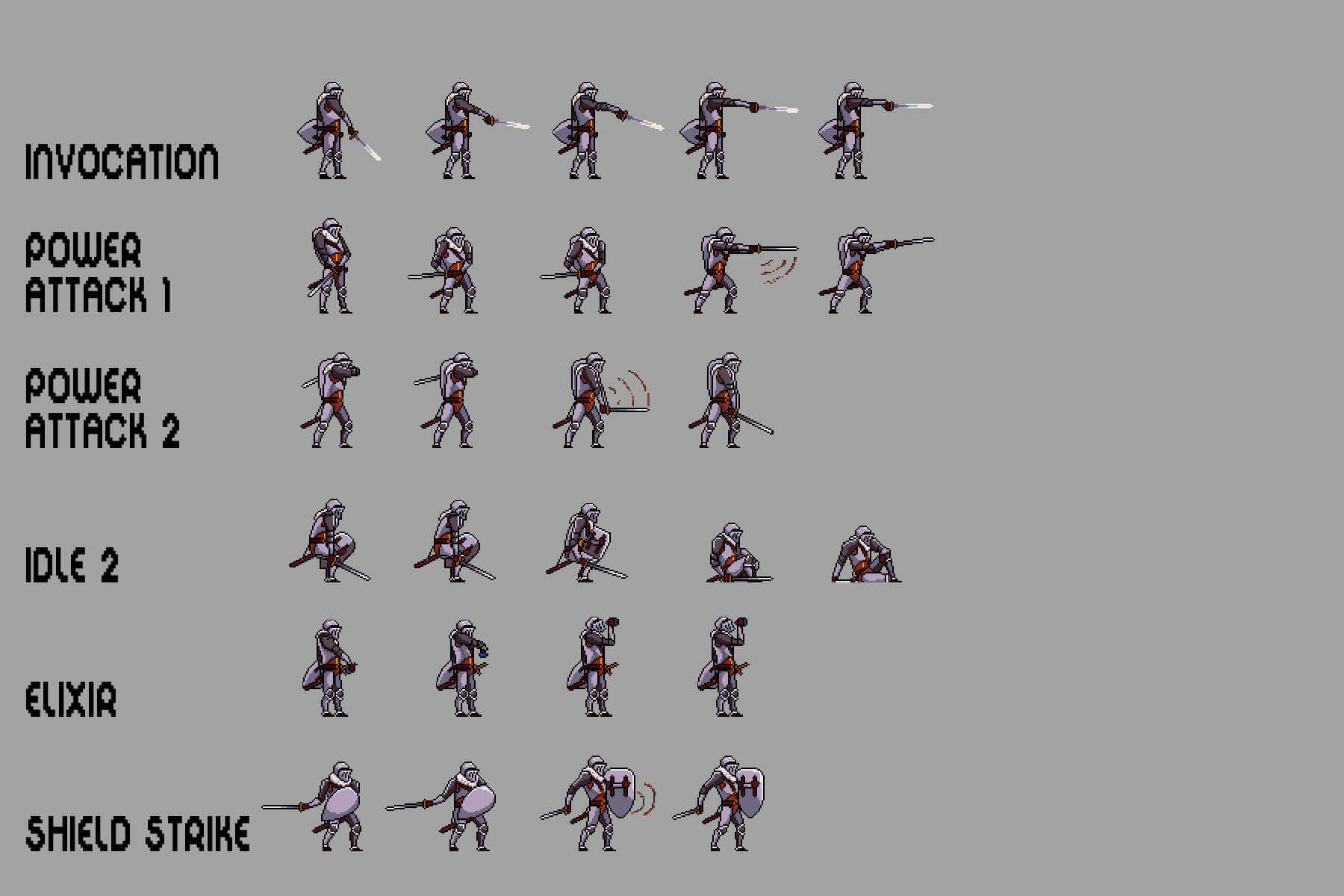 Fantasy Knight Sprite Sheets Pixel Art by 2D Game Assets on Dribbble