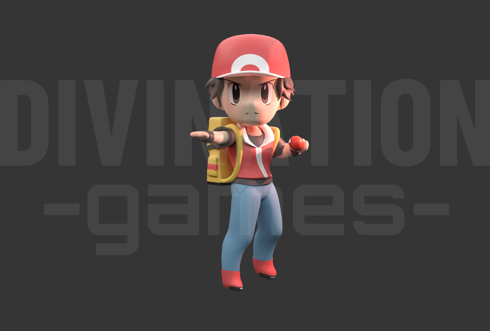 PKMN - Trainer Red Chibi ( 3D Render ) by Joel Matthews on Dribbble