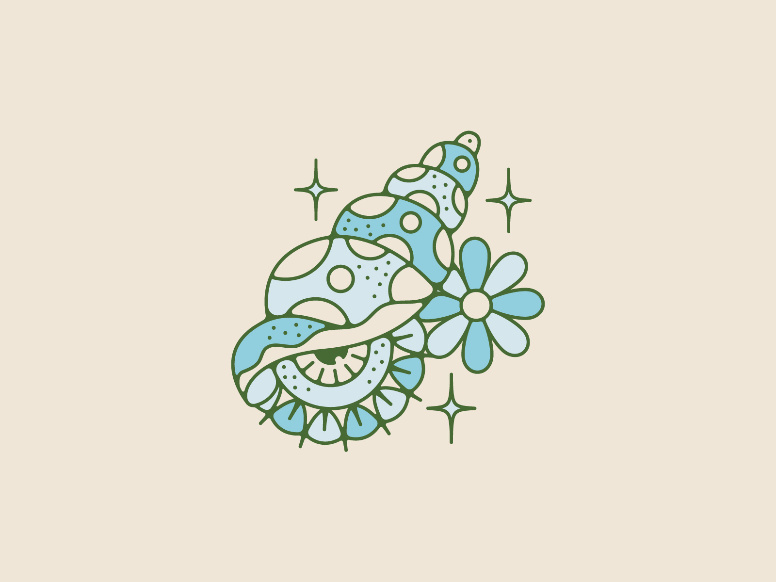 Traditional Shell Illustration by NienowBrand on Dribbble
