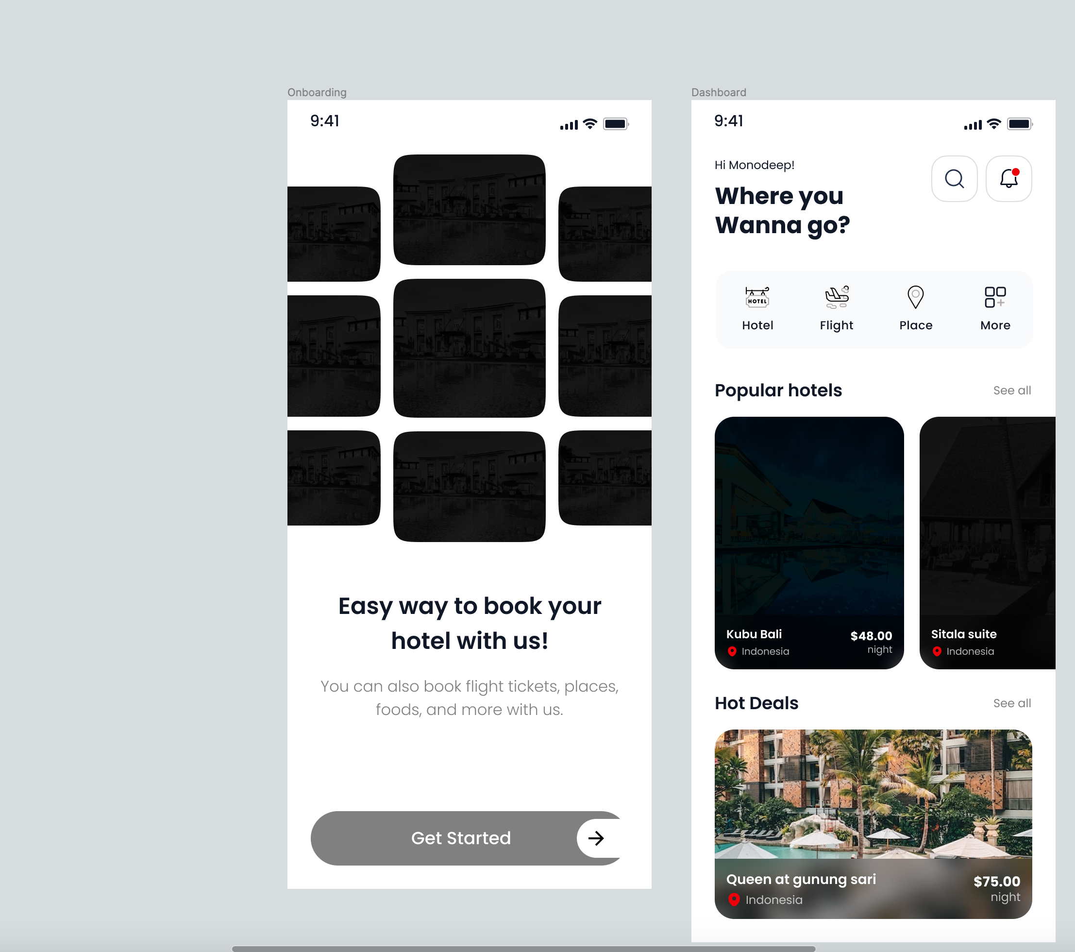 Hotel Booking App by Monodeep Samanta on Dribbble
