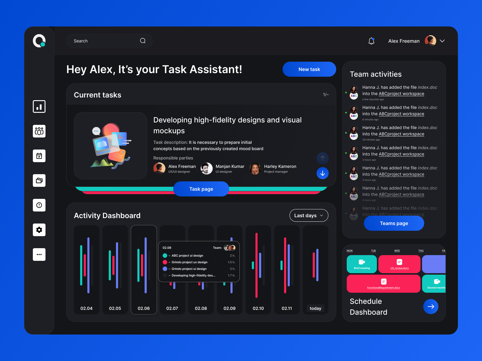 Onio Task Assistant Dashboard UX UI design by Islam Ospanov on Dribbble