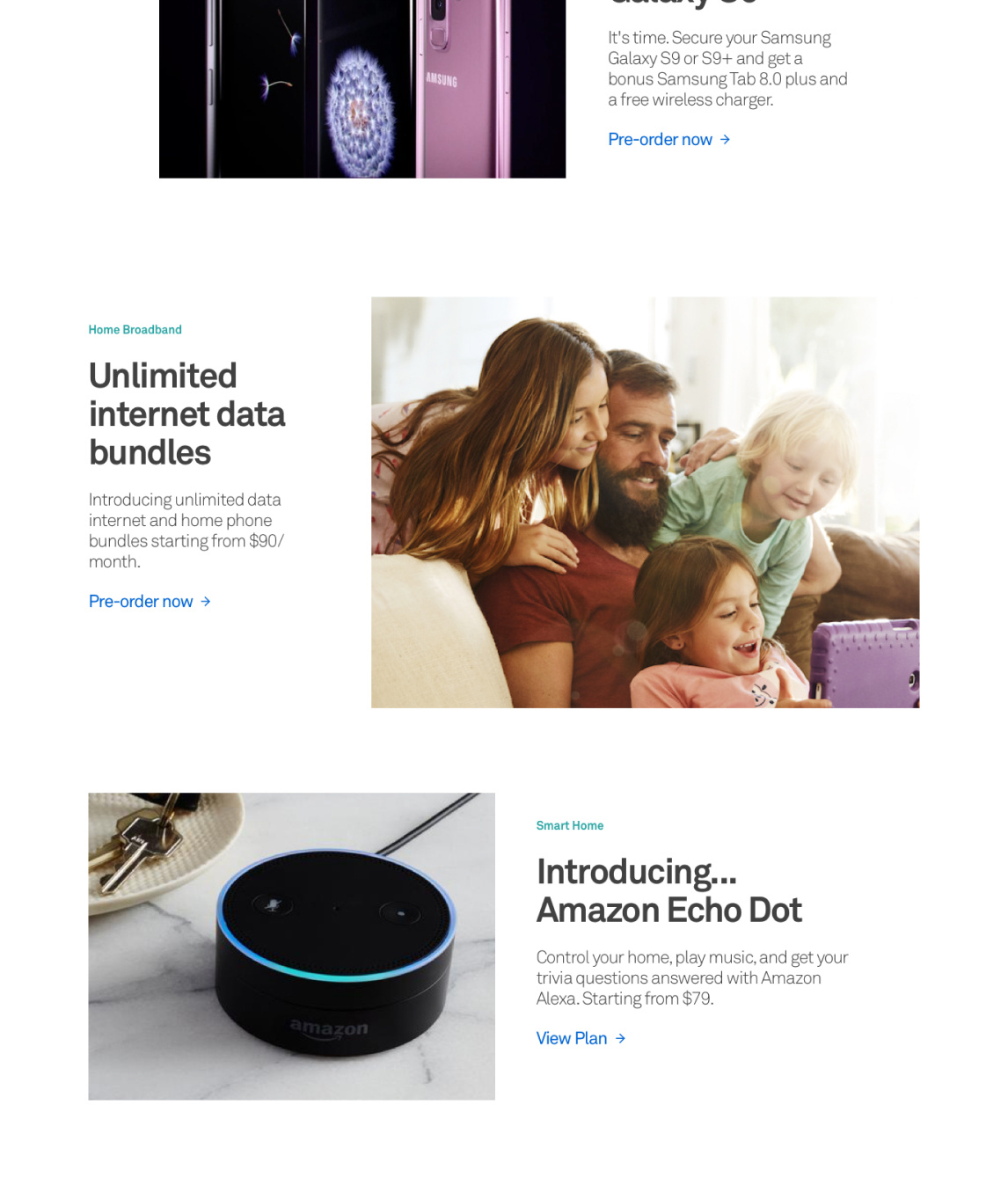 Telstra website by @zorbit on Dribbble