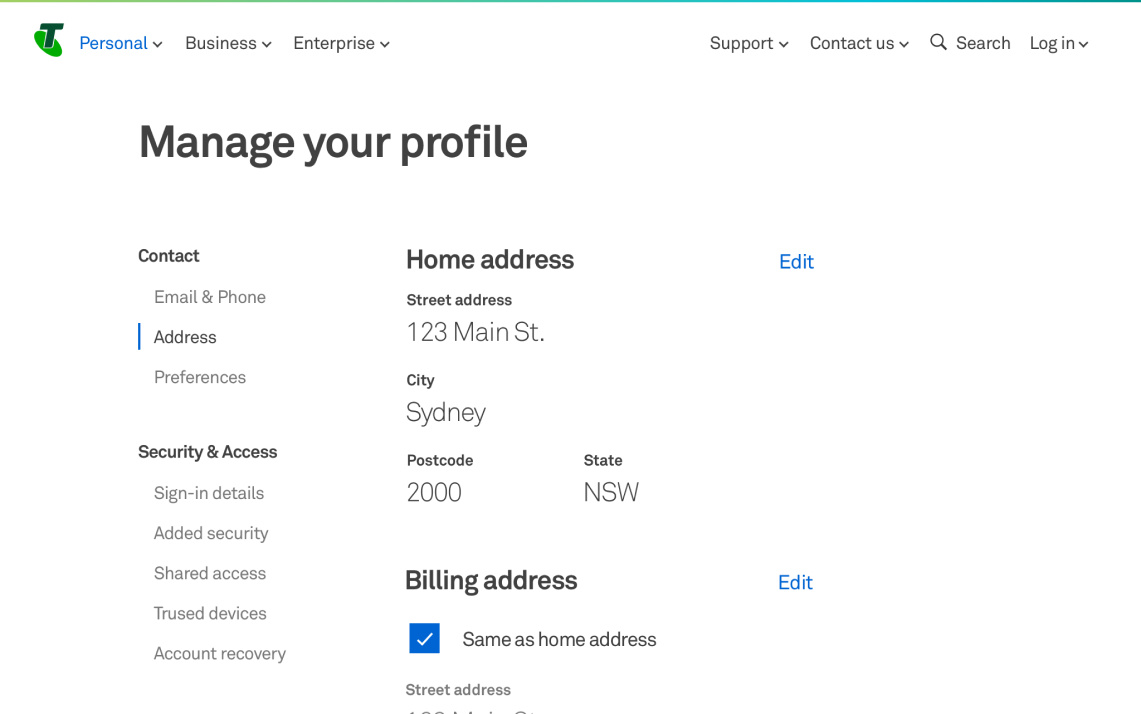 Telstra website by @zorbit on Dribbble