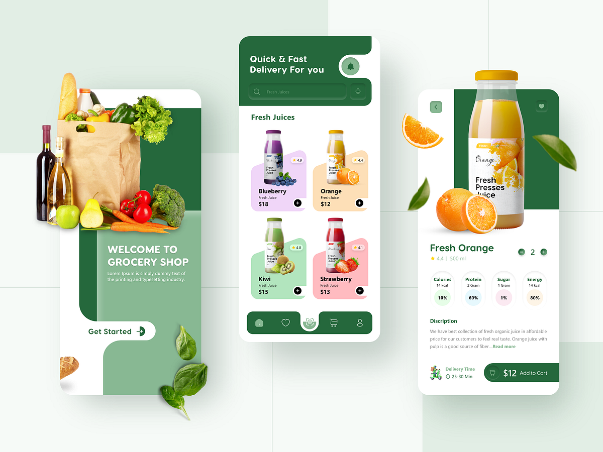 Grocery App designs, themes, templates and downloadable graphic ...
