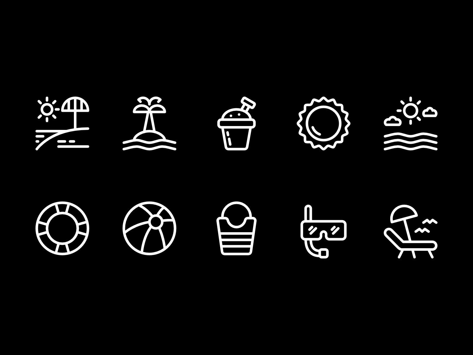 Beach icon set by Ardiansyah on Dribbble