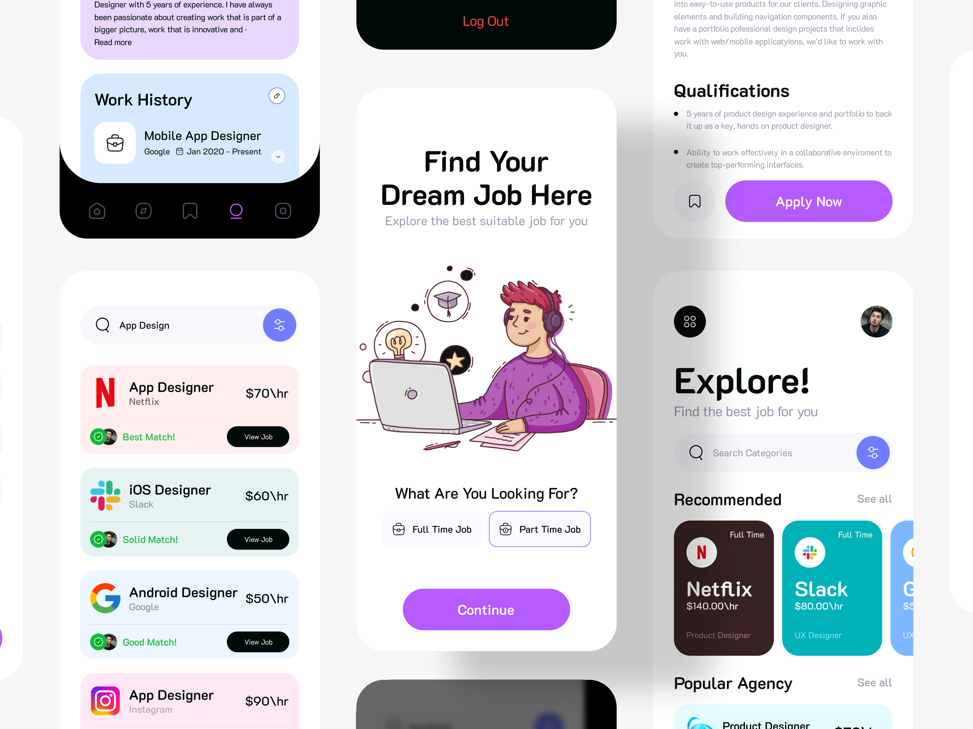 Job finder App UI -jobgo by Awe Mobile App for Awe Design Studio on ...