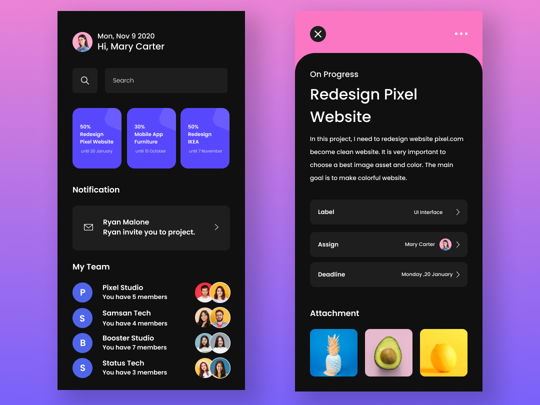 Teamwork App Design by Neil Christian on Dribbble