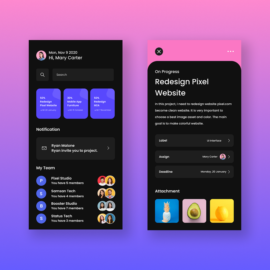 Teamwork App Design by Neil Website on Dribbble