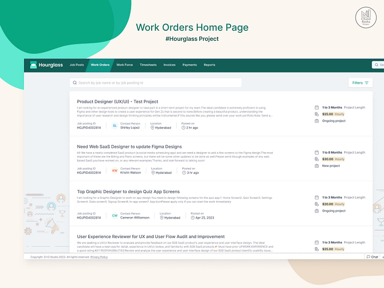 Work Orders Home Page by Chand Basha on Dribbble