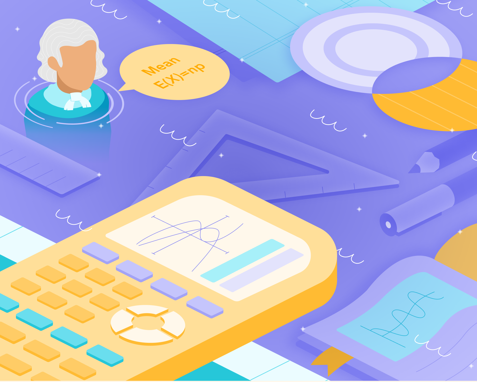 Colourful isometric illustration for Math event by Kanishka Rastogi on ...