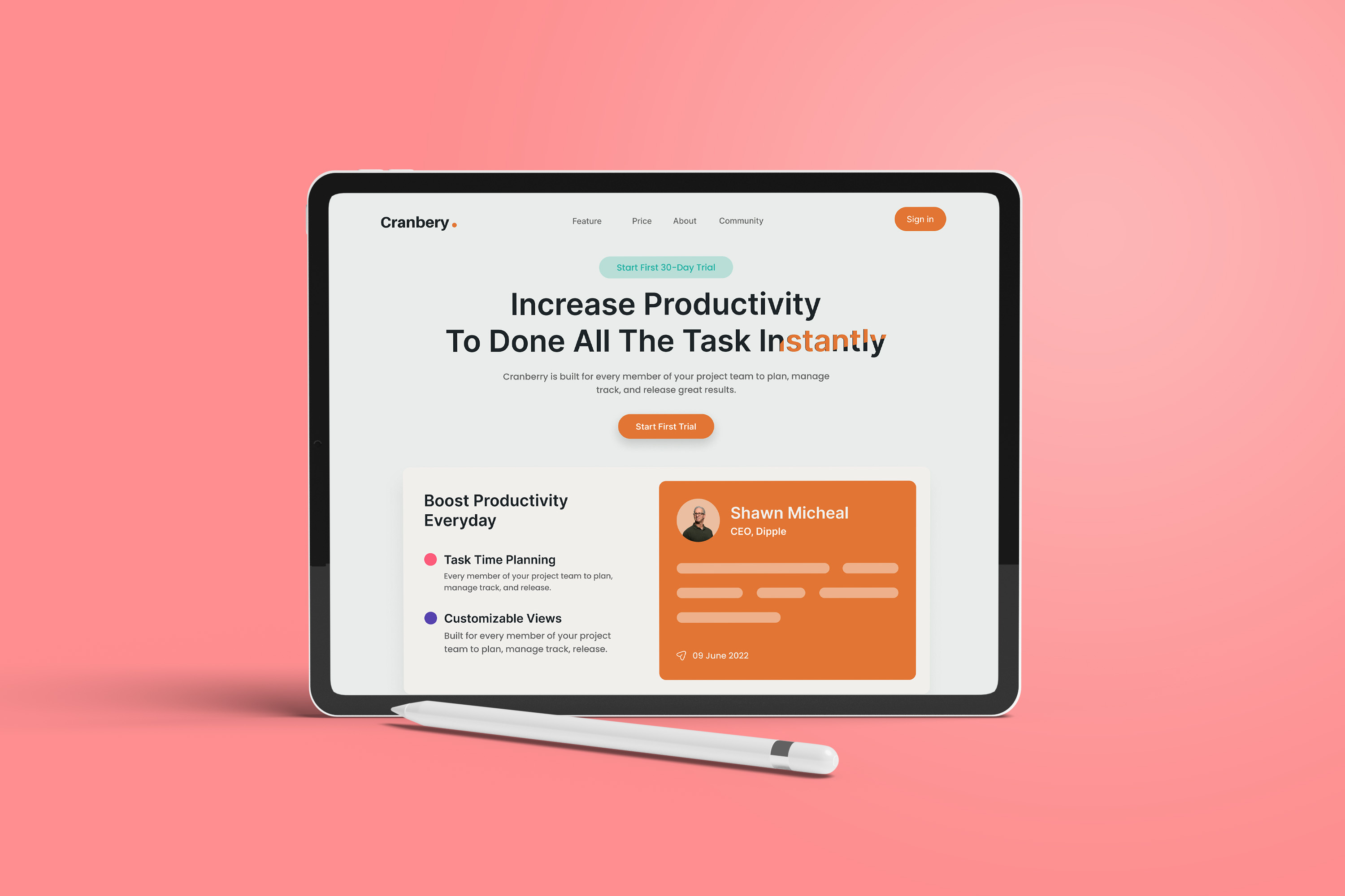 Productivity Website Landing Page by Mahid on Dribbble