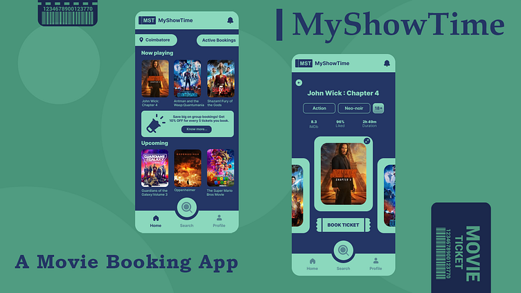 MyShowTime(A movie ticket booking app) by Arvind V on Dribbble