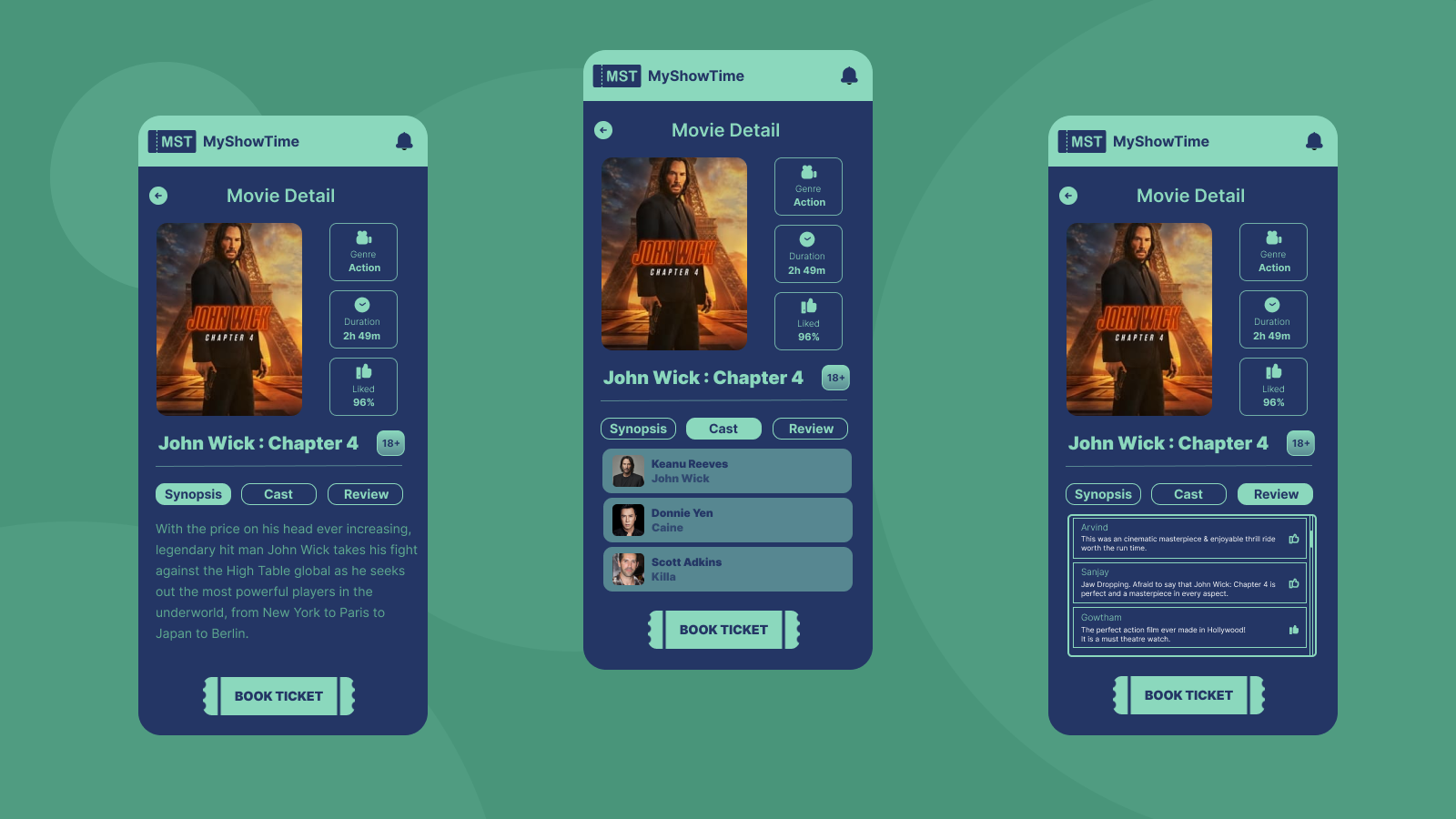 MyShowTime(A movie ticket booking app) by Arvind V on Dribbble