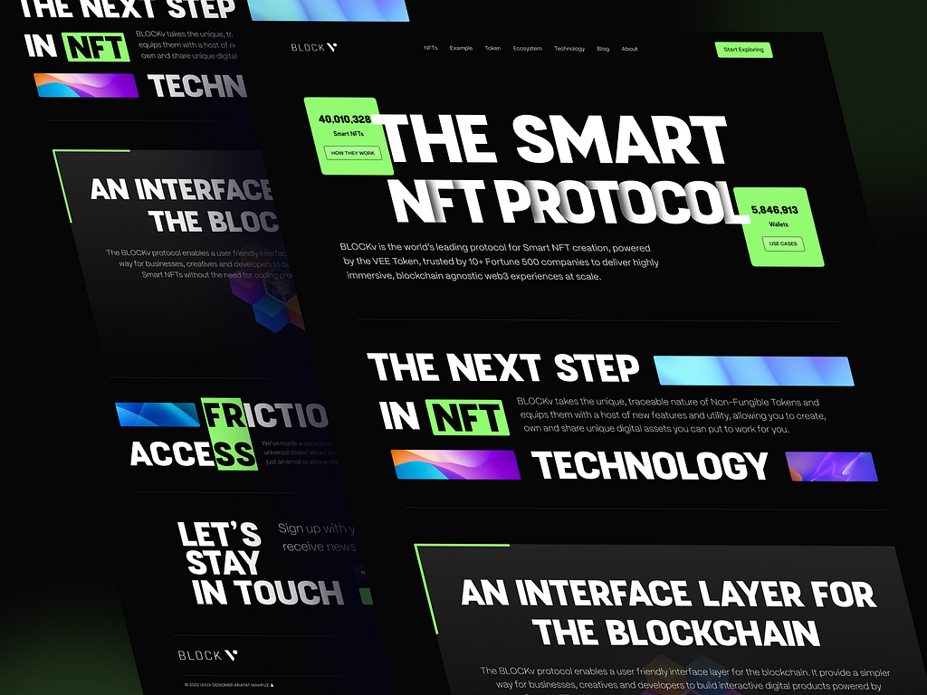 BLOCKv - Smart NFT Protocol Landing Page by Arafat Mahfuz 🔥 on Dribbble