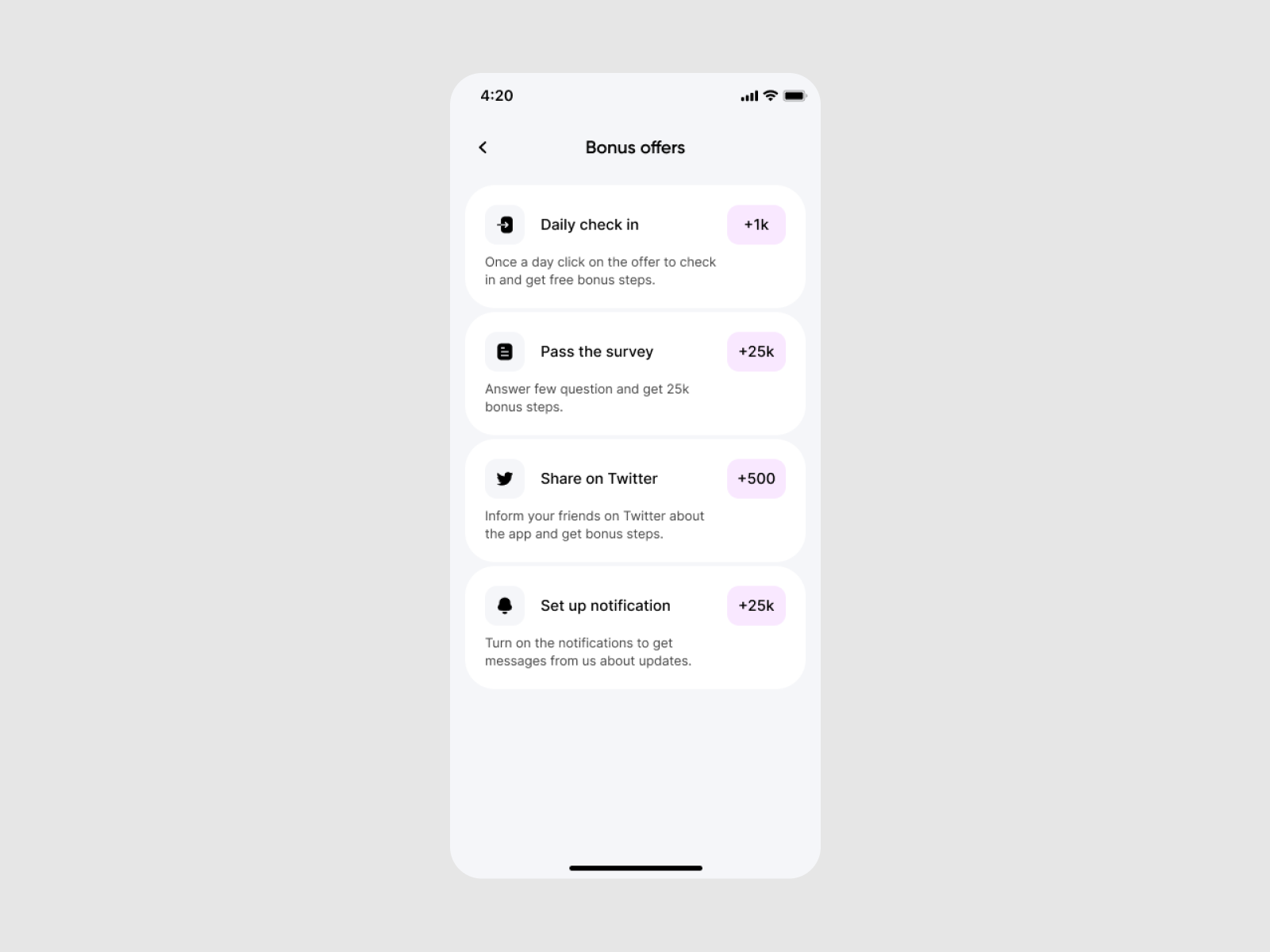 Earn steps mobile app by Taras Migulko for Emote on Dribbble