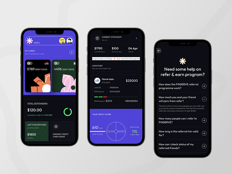 FinServe - Credit Card Management App by MindInventory UI/UX for MindInventory on Dribbble