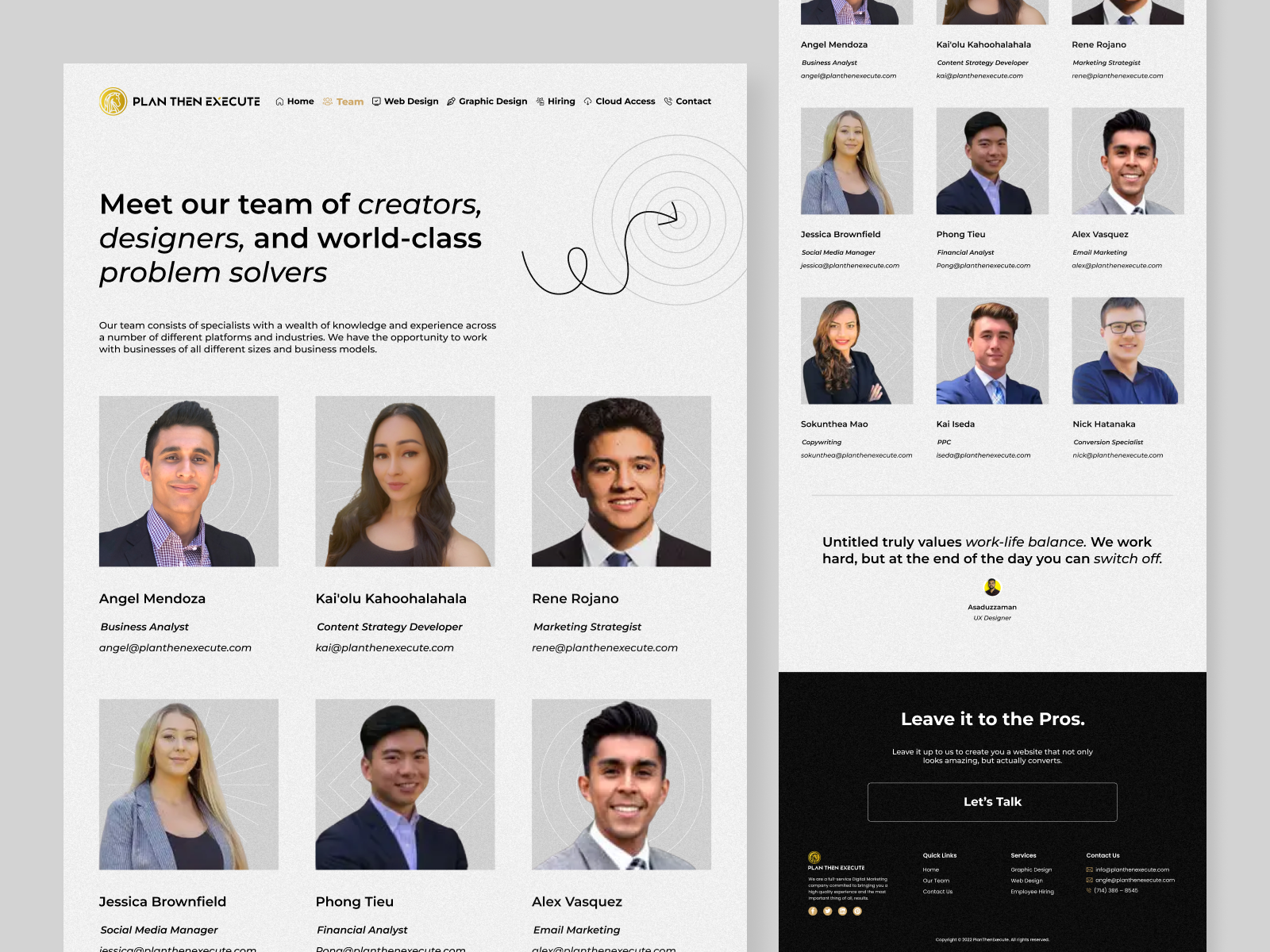 Design Agency Team Page by Mohammad Asaduzzaman on Dribbble