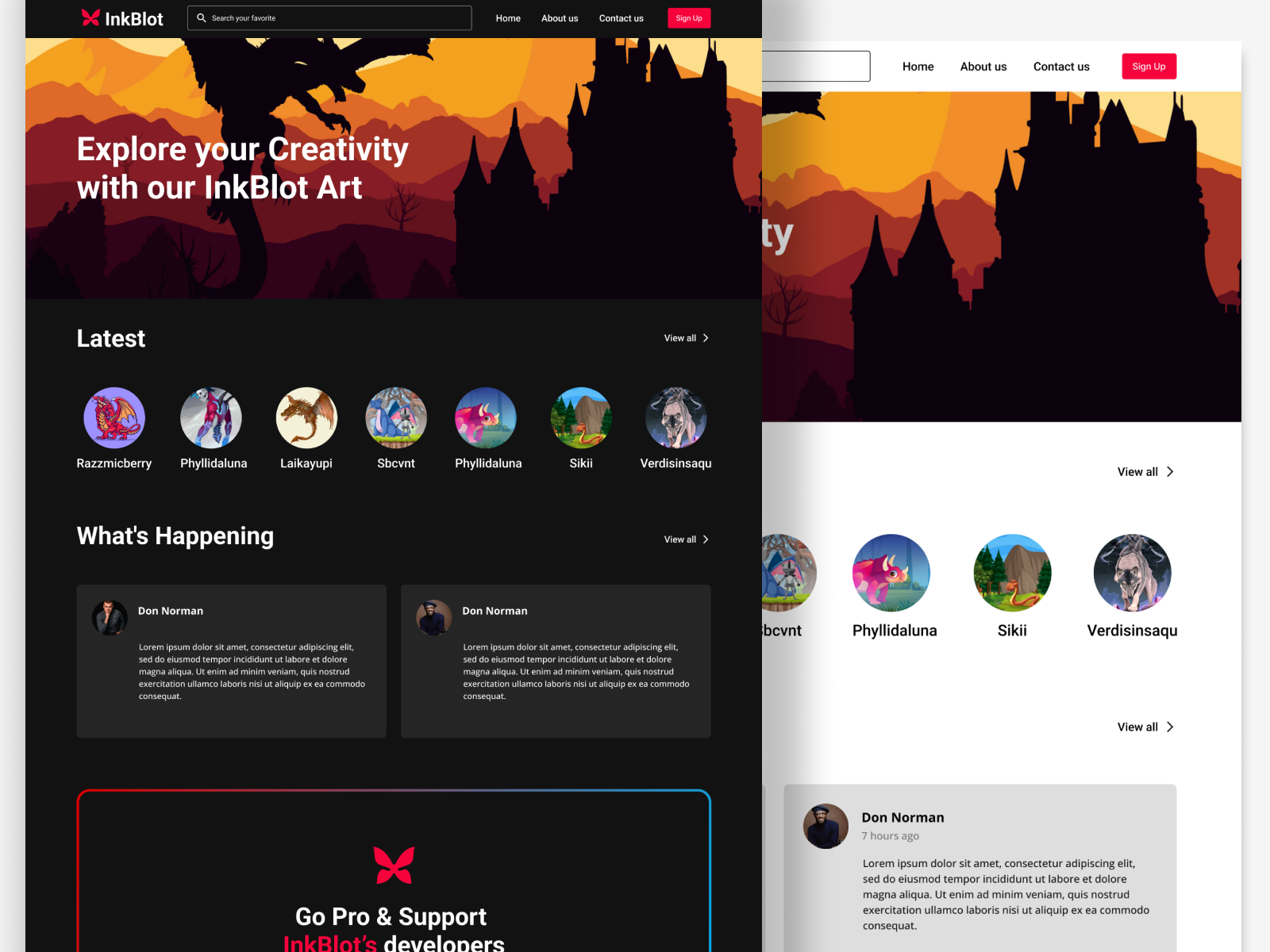 InkBlot Art Website by Muhammad Yasir on Dribbble