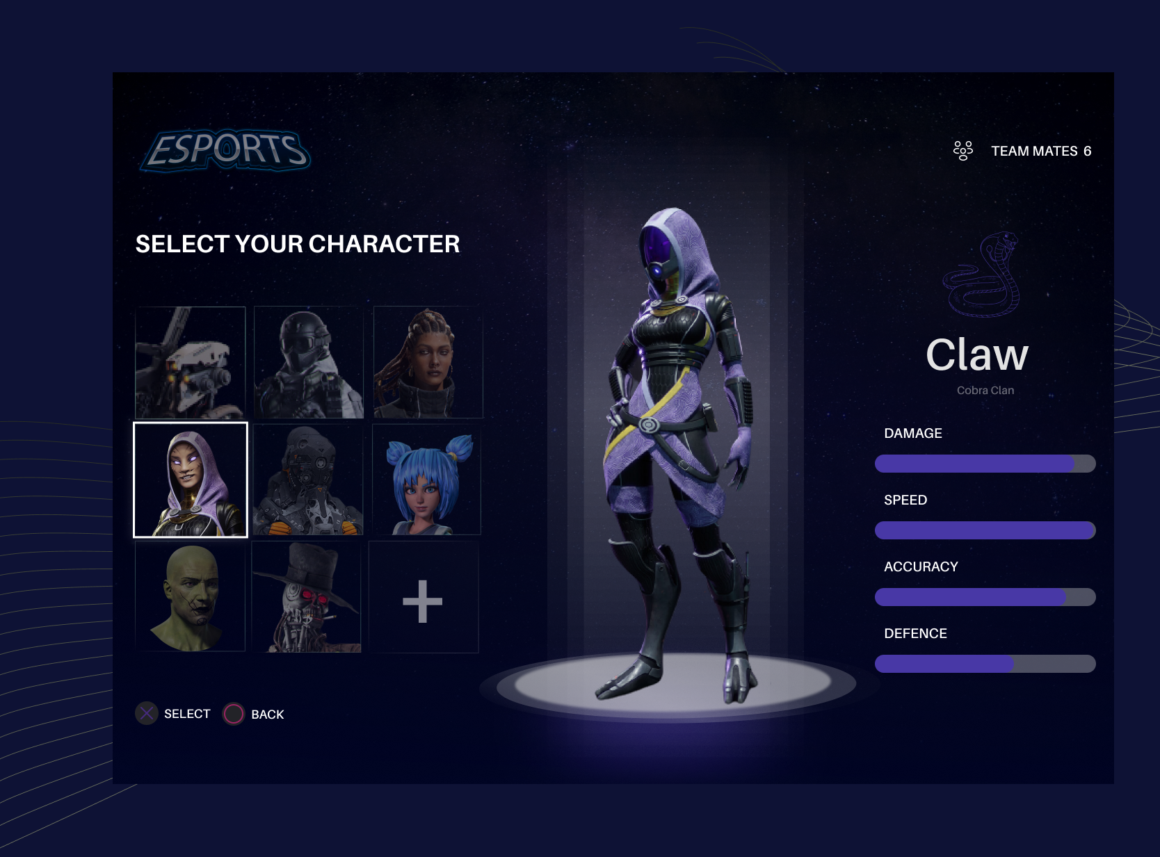 Game UI microinteraction: Character Selection by David Odafe on Dribbble