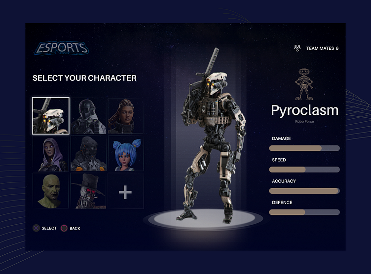 Game UI microinteraction: Character Selection by David Odafe on Dribbble