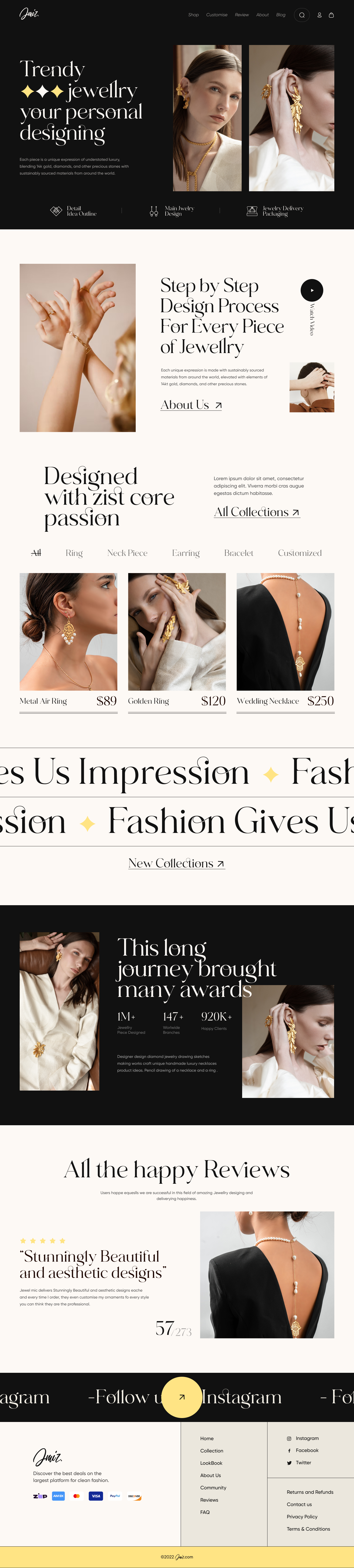 Jewelry Website Homepage by Iman for Awe Design Studio on Dribbble