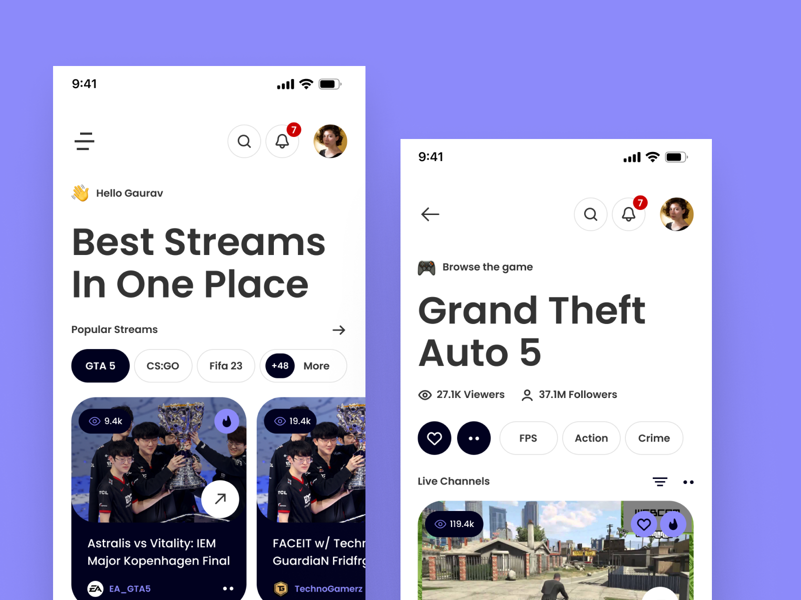 Gamez - A Gaming Live Streaming App by Arpit Pareek on Dribbble