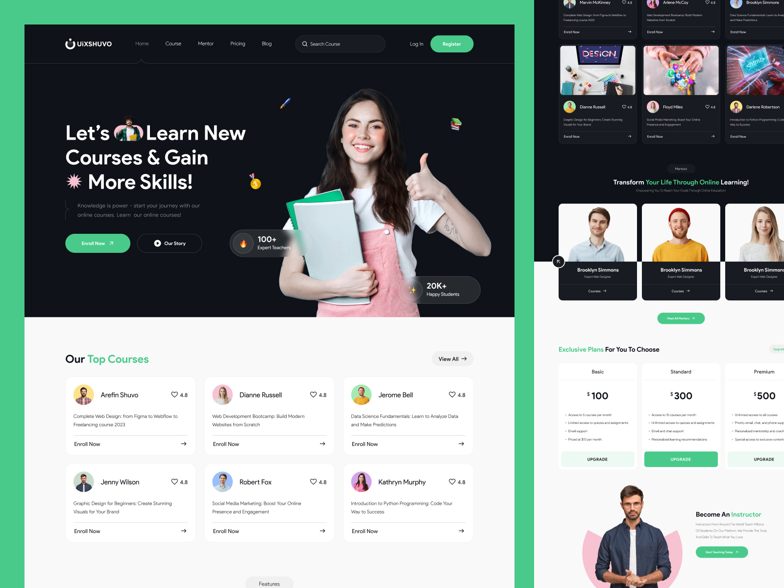Online Course Landing Page by Uix Shuvo on Dribbble