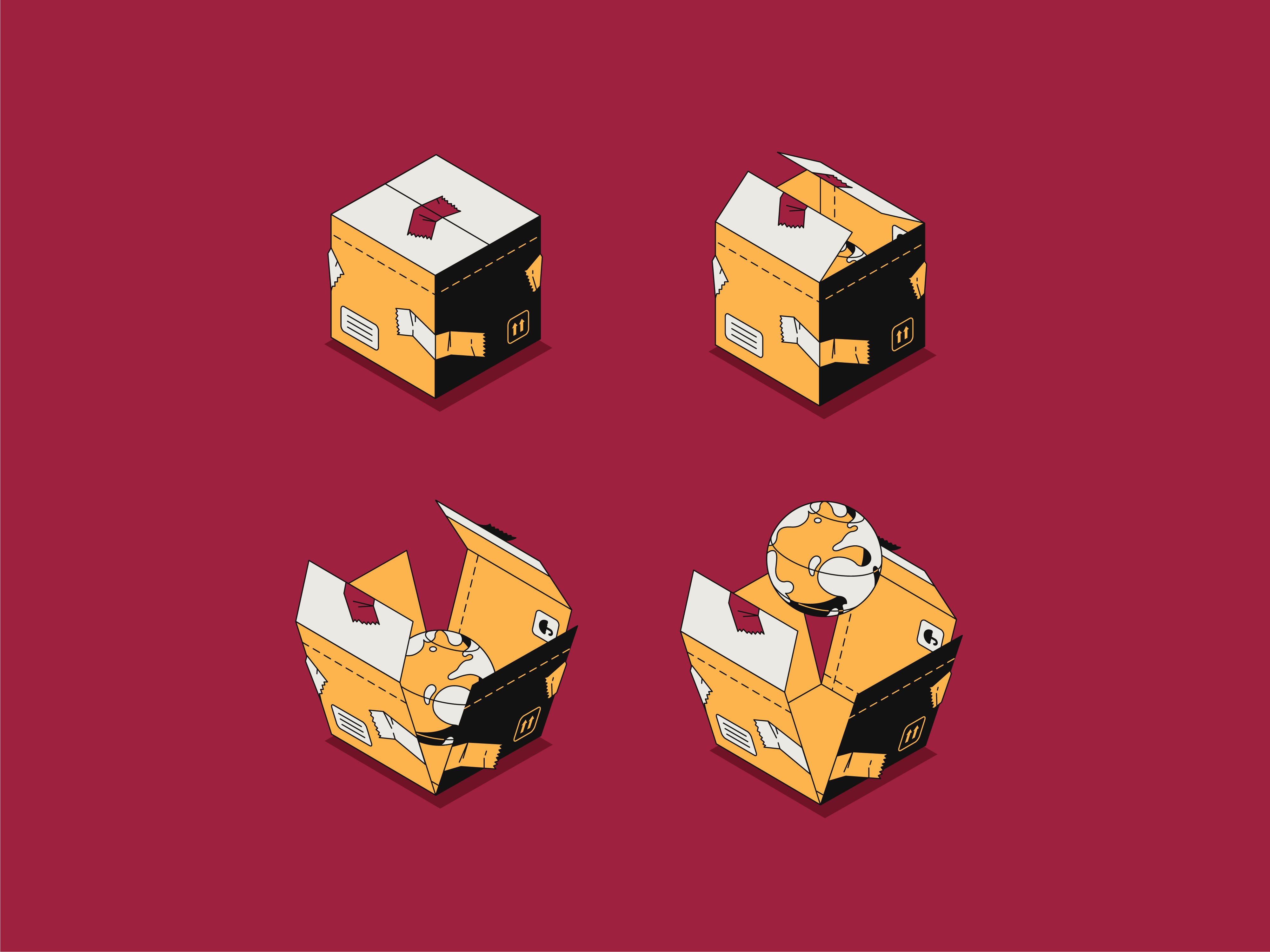 Objects and icons for Prime Packaging by Pavel Korkunov on Dribbble