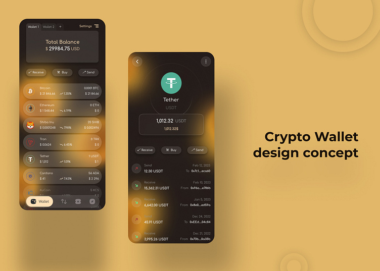 Crypto Wallet design concept by Nina Kanashkova on Dribbble