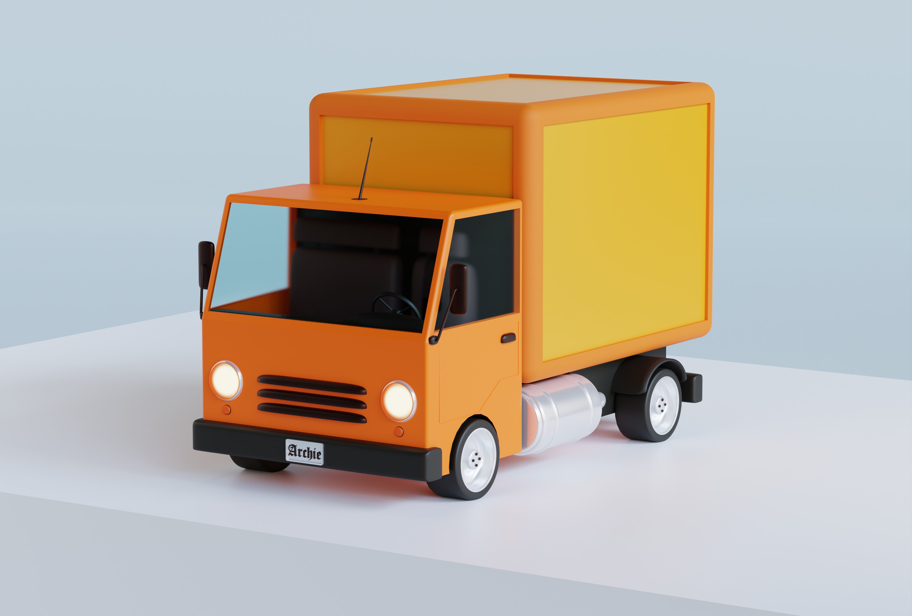 3D illustration of a truck by Nikita on Dribbble