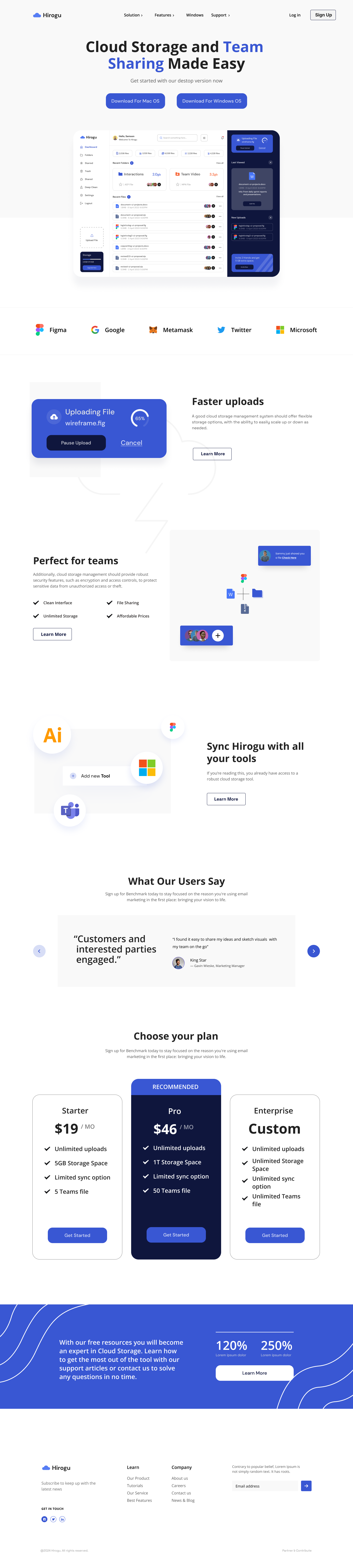 Cloud Storage Management Landing Page by Samson Adedeji on Dribbble