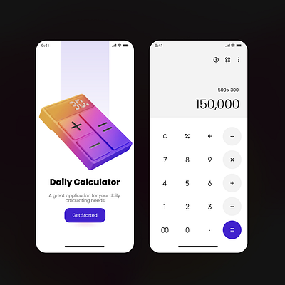 Calculator UI Design by Samuel Francis on Dribbble