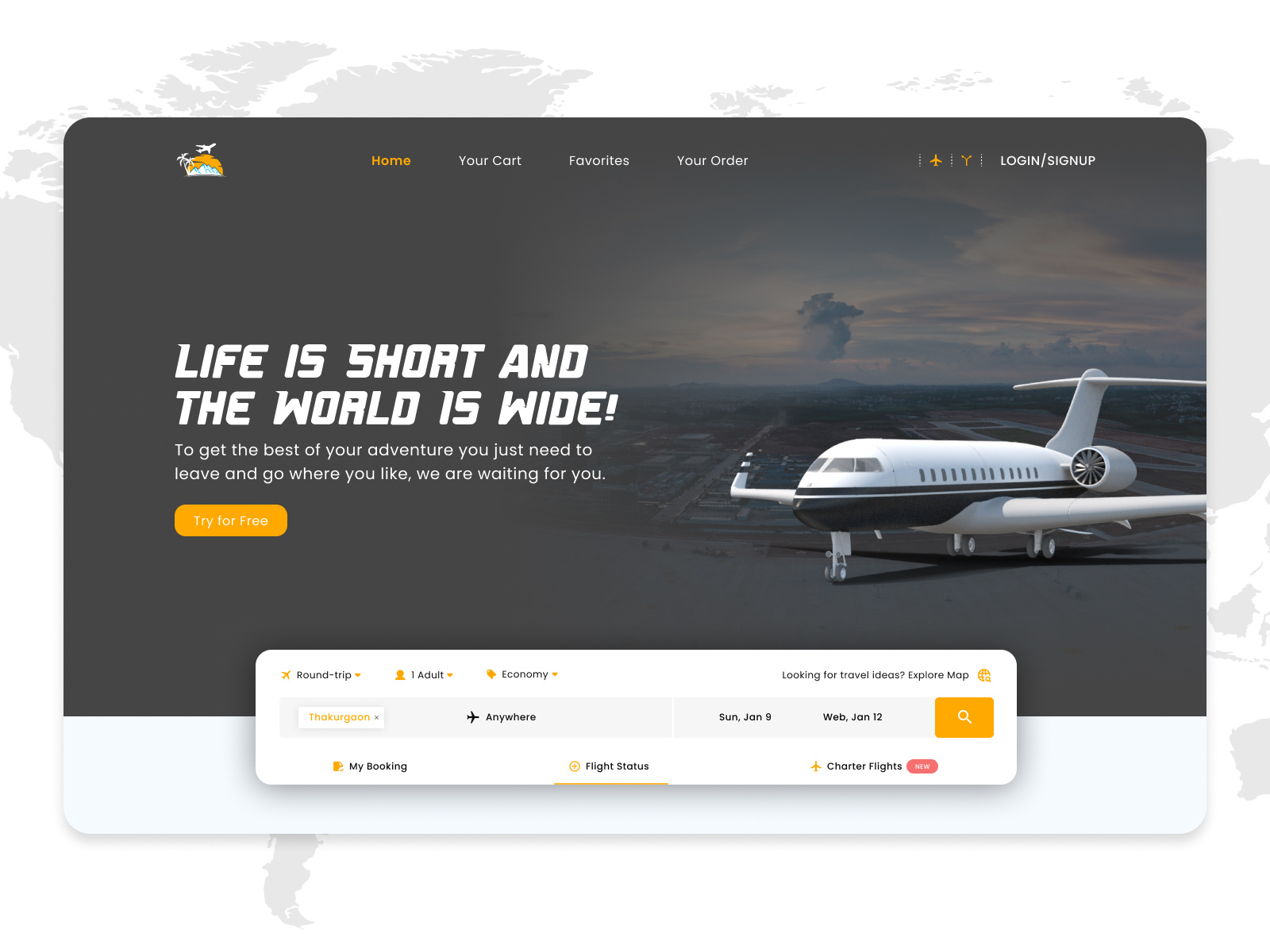 Flight Booking Landing Page UI by Vipul Kumar on Dribbble