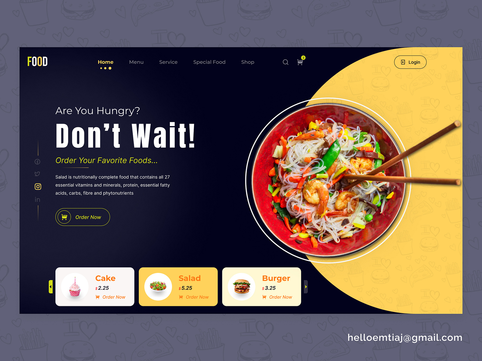 Restaurant Website Header Design by Emtiaj Ahmed on Dribbble