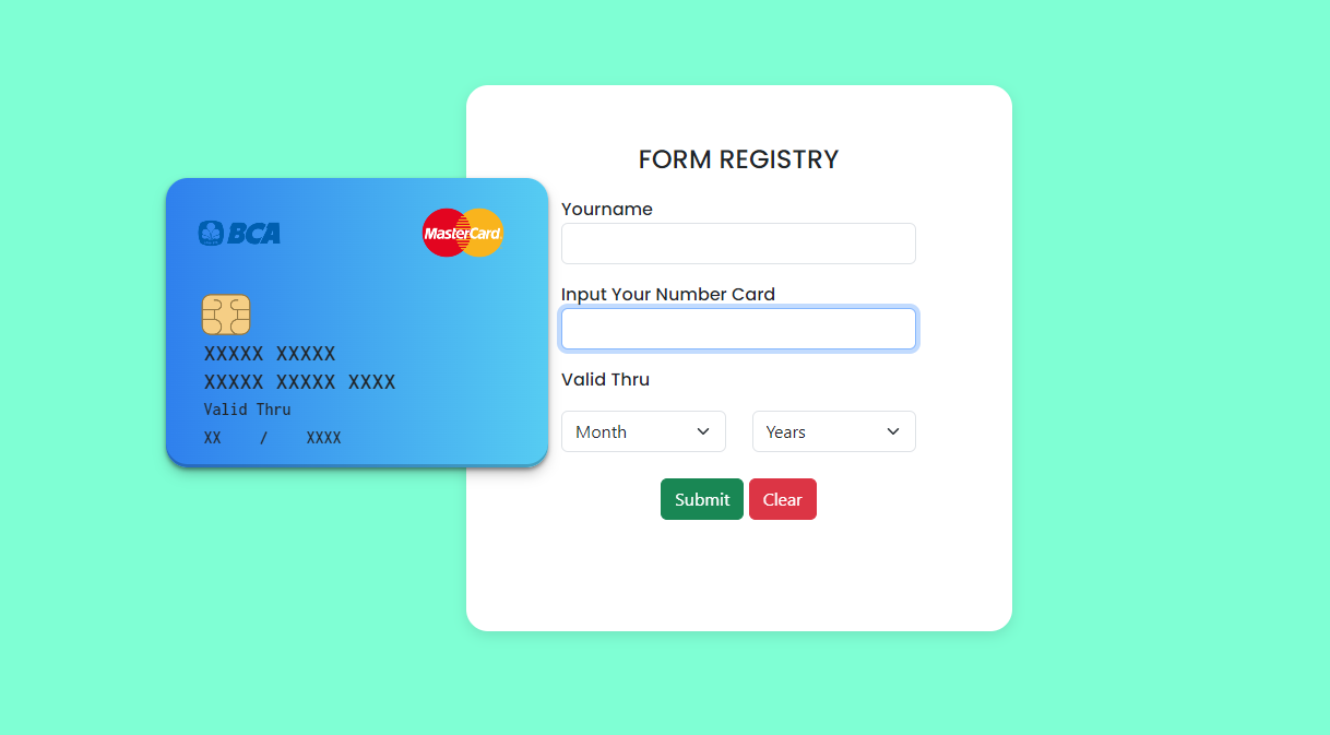 Form Registry Banking Card by Akbar Fikri on Dribbble