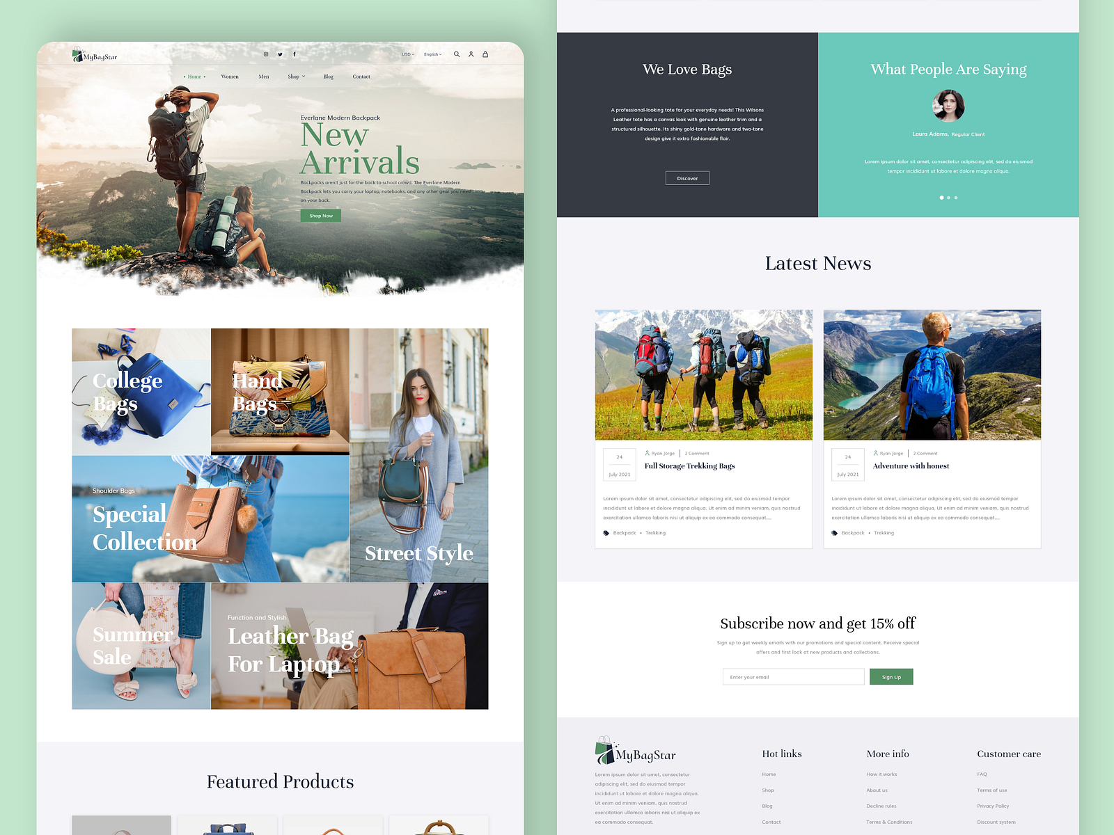 My Bag website Templates by Expound Coderz on Dribbble
