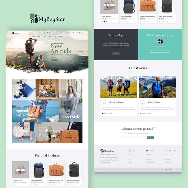My Bag website Templates by Expound Coderz on Dribbble