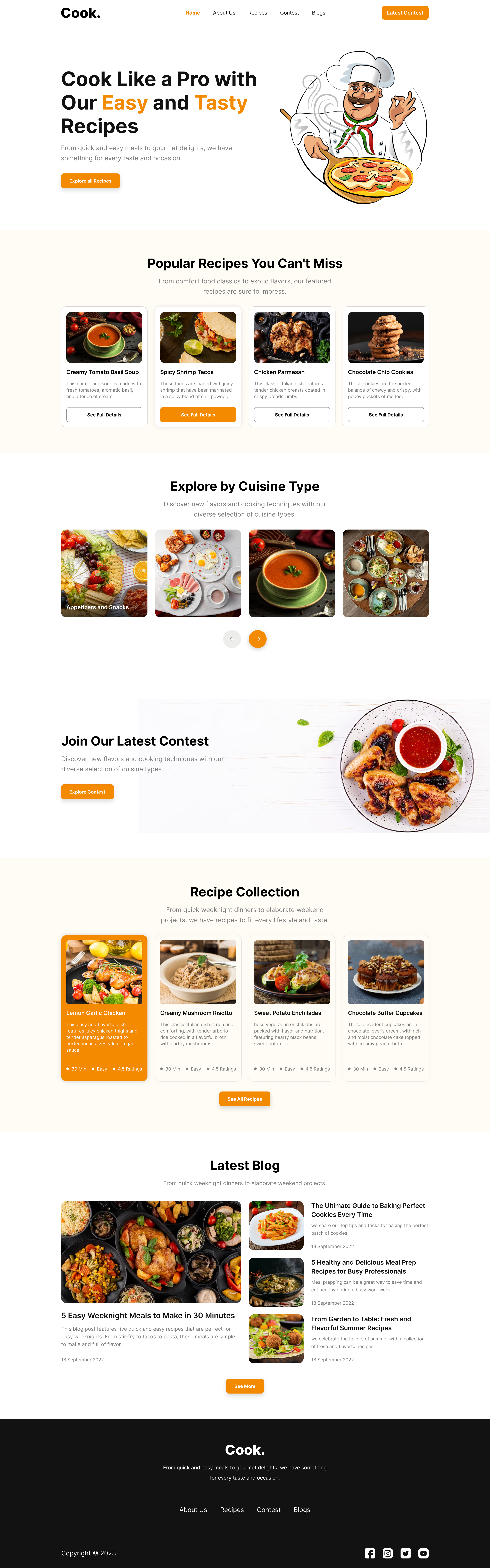 Food Recipe Landing page UI by Kaushal Bodar on Dribbble