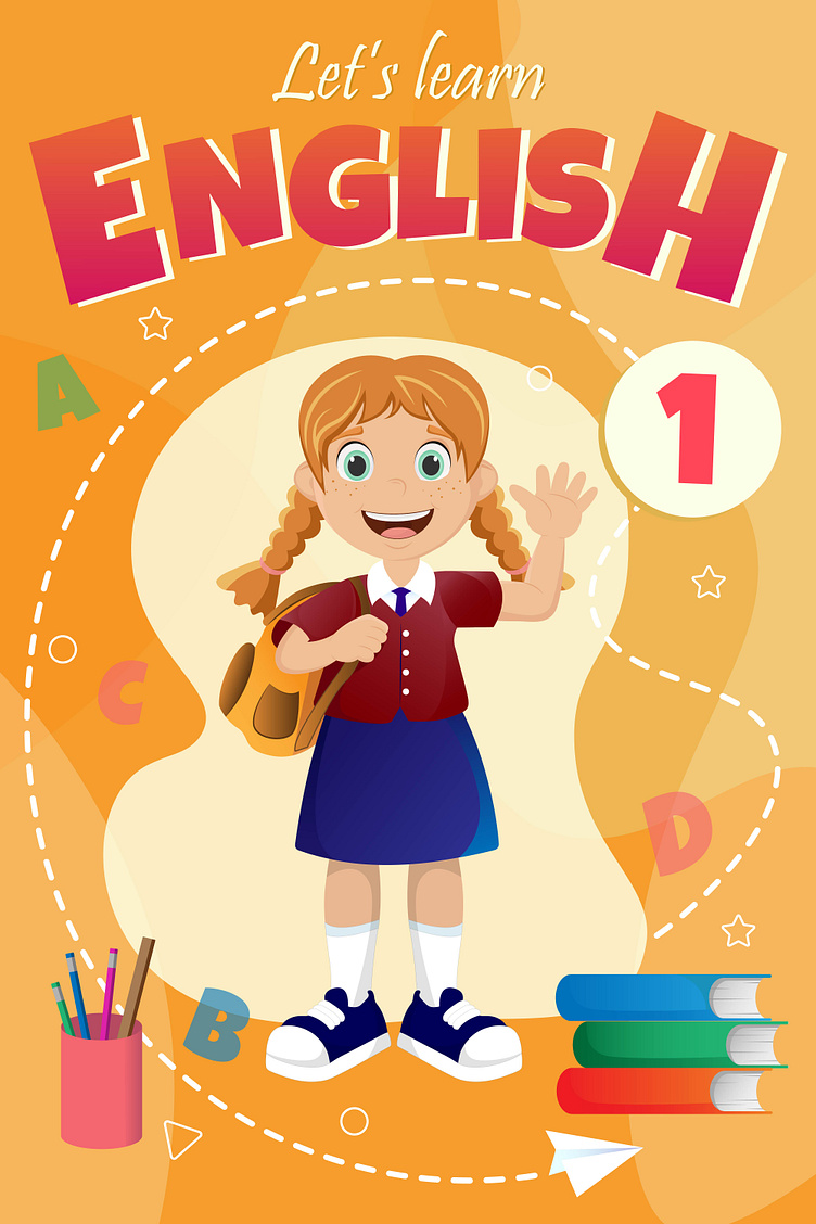 Design of a students book cover for English classes by Tatiana on Dribbble