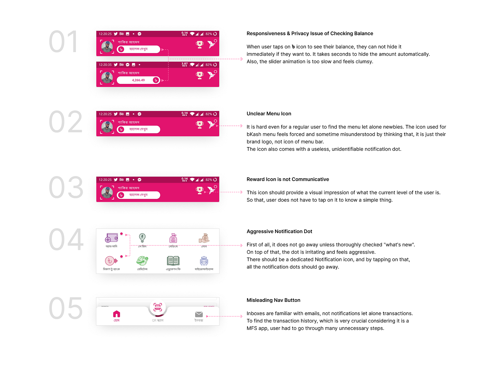 bKash UX problems solving by Shakir Ahmad on Dribbble