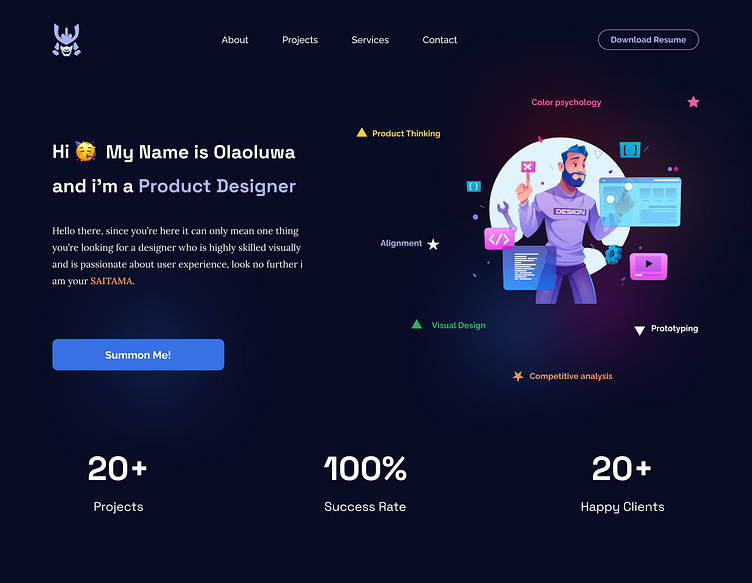 Portfolio Hero-Section by Ronin on Dribbble