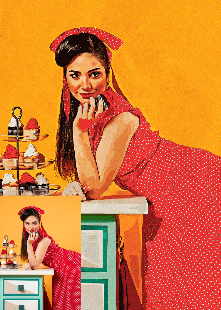 Retro Pin-up Effect - Photoshop Action by Sebastian Pentea on Dribbble