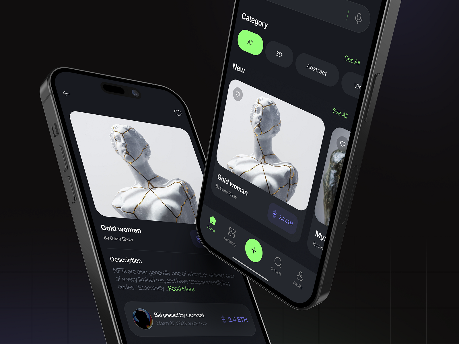 Digital auction app by zaremychh on Dribbble