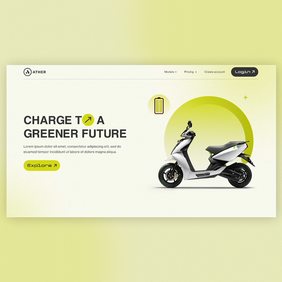 Ather Web Hero Section Design Concept by Prabhjot Singh on Dribbble