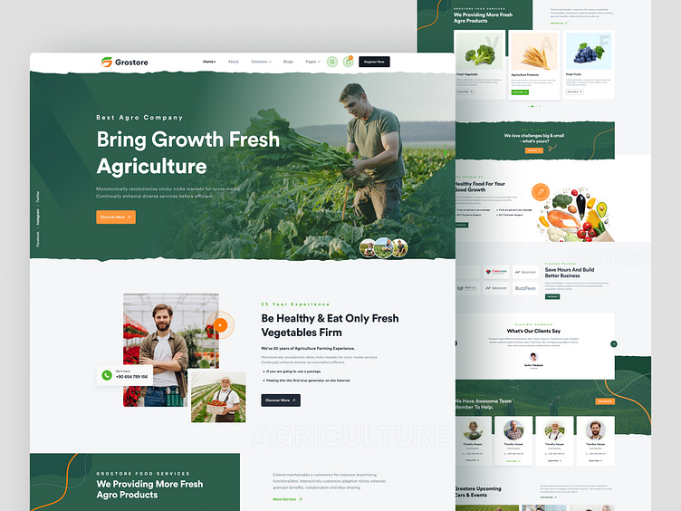 Agro Fram Landing page, Farming Website, farming, agrotech by Saiful ...
