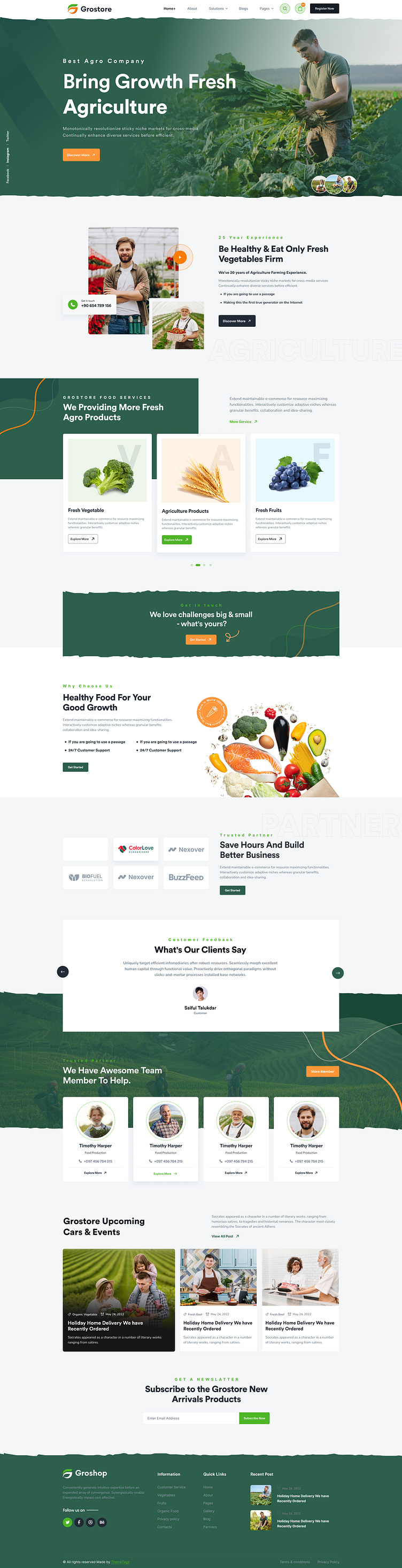 Agro Fram Landing page, Farming Website, farming, agrotech by Saiful ...