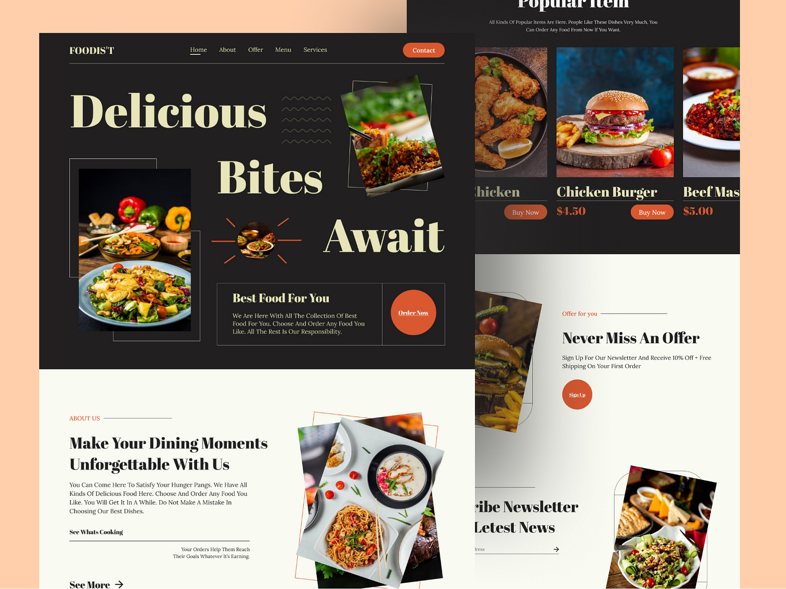 Foodist Web landing page by Nizam on Dribbble